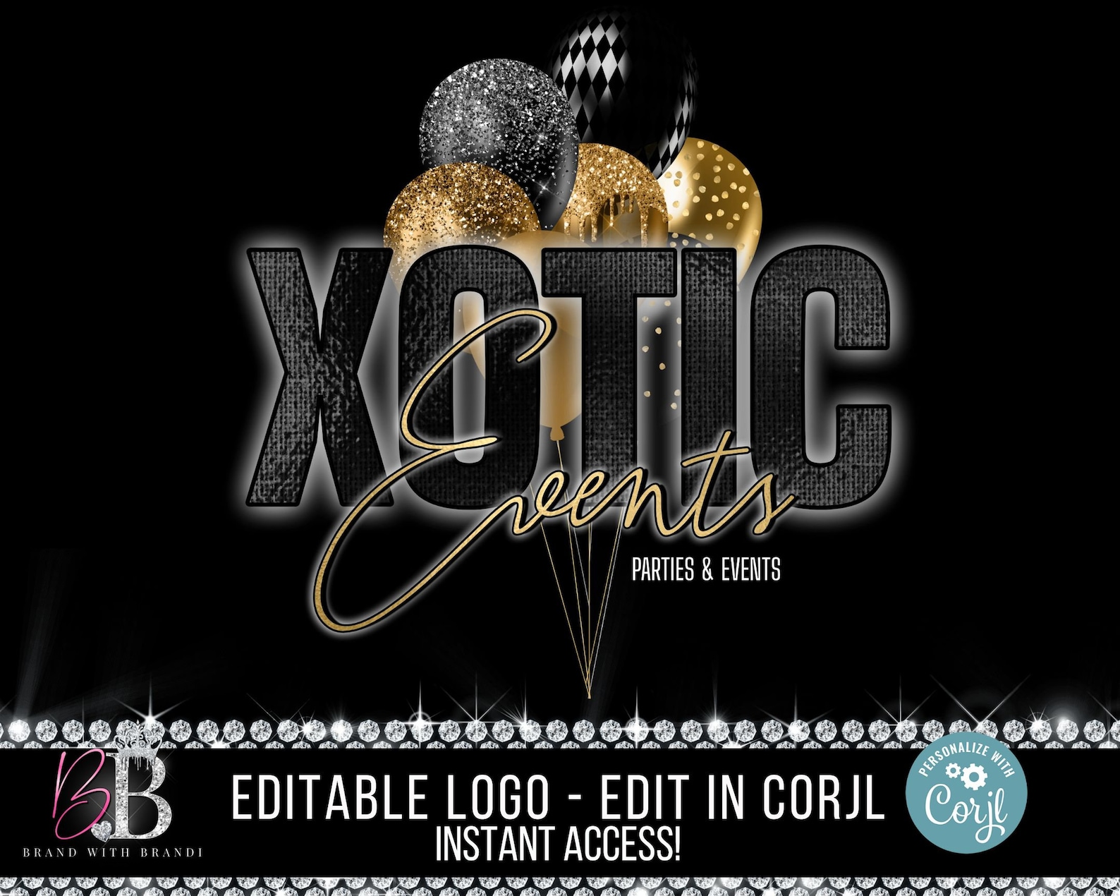 Event Planning Logo Party Planning Logo Design Editable - Etsy