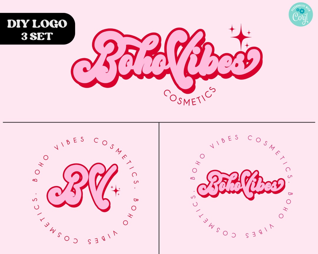 Premade Boho Logo Design for Small Business, Boho Logo Branding Set ...