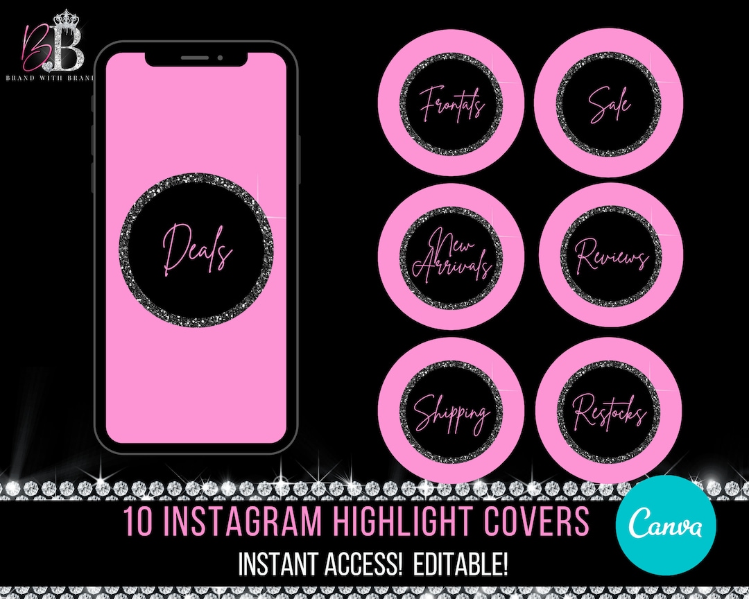 Instagram Highlight Covers, Pink/glitter Instagram Highlights ...