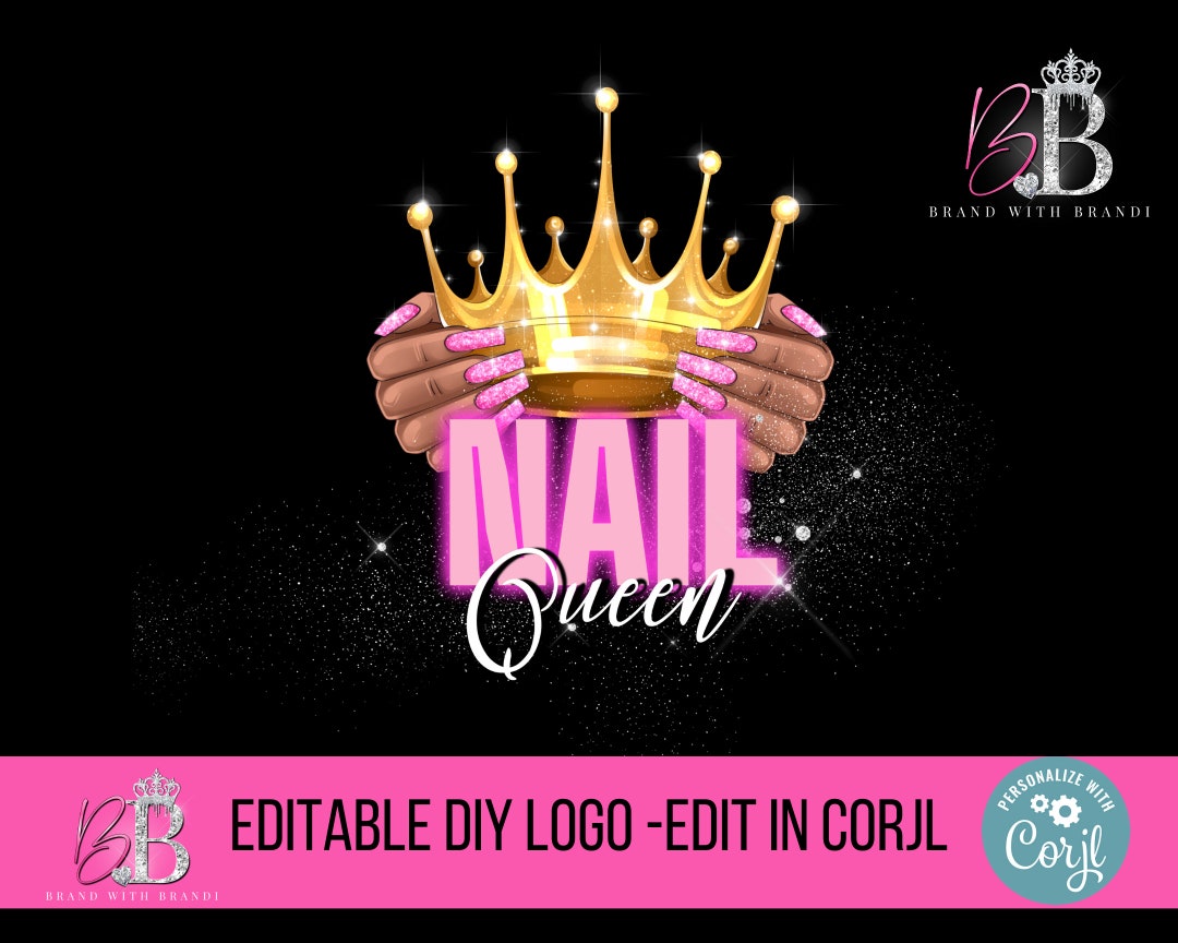 Nails Logo, DIY Nails Logo, Neon Nail Salon Logo, Premade Beauty Logo ...