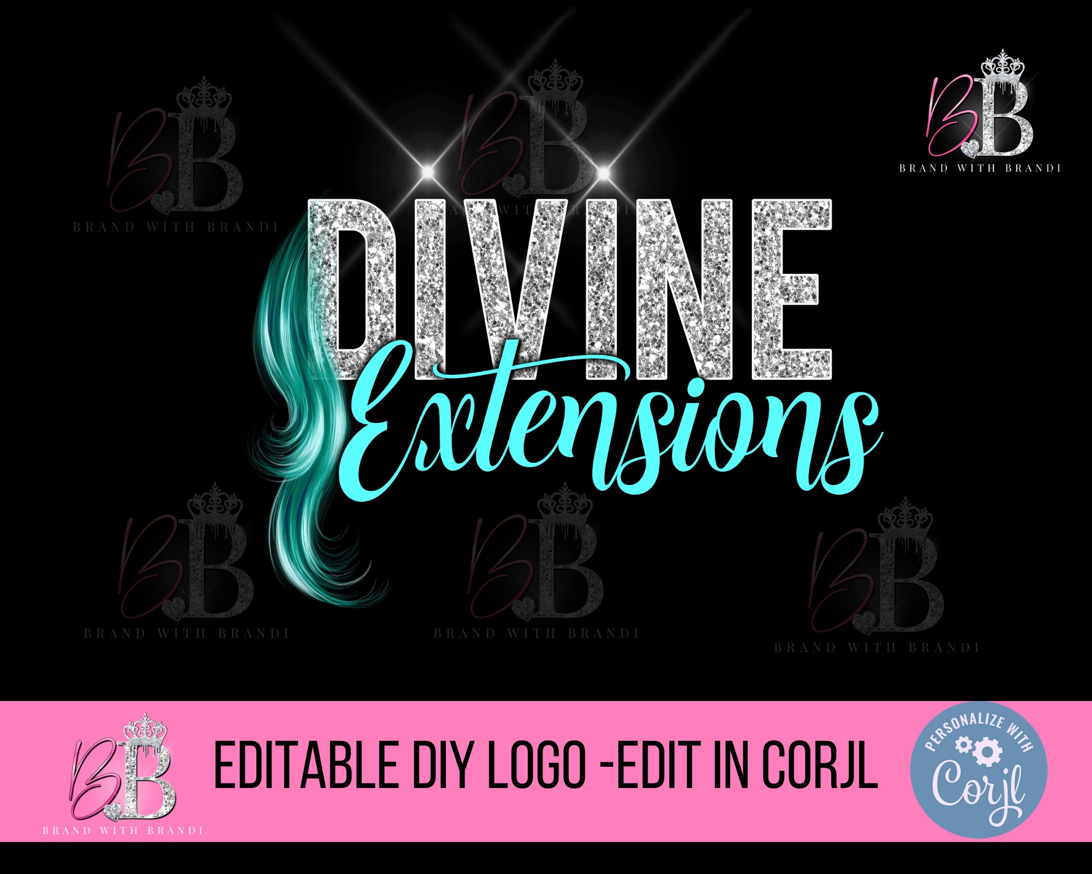 Hair Extensions Logo Hair Logo Template Wig Logo Design | Etsy
