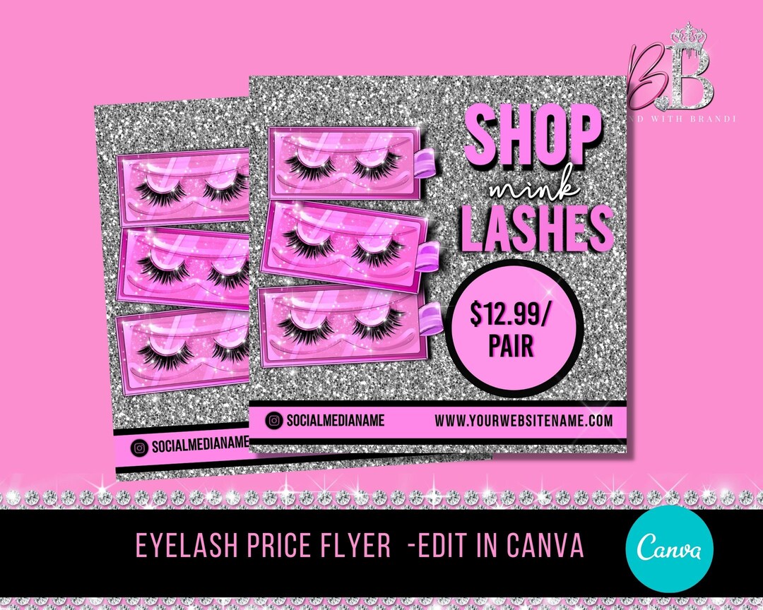 Lash Flyer, Eyelash Price Flyer, Canva Sale Flyer, Lash Price List ...