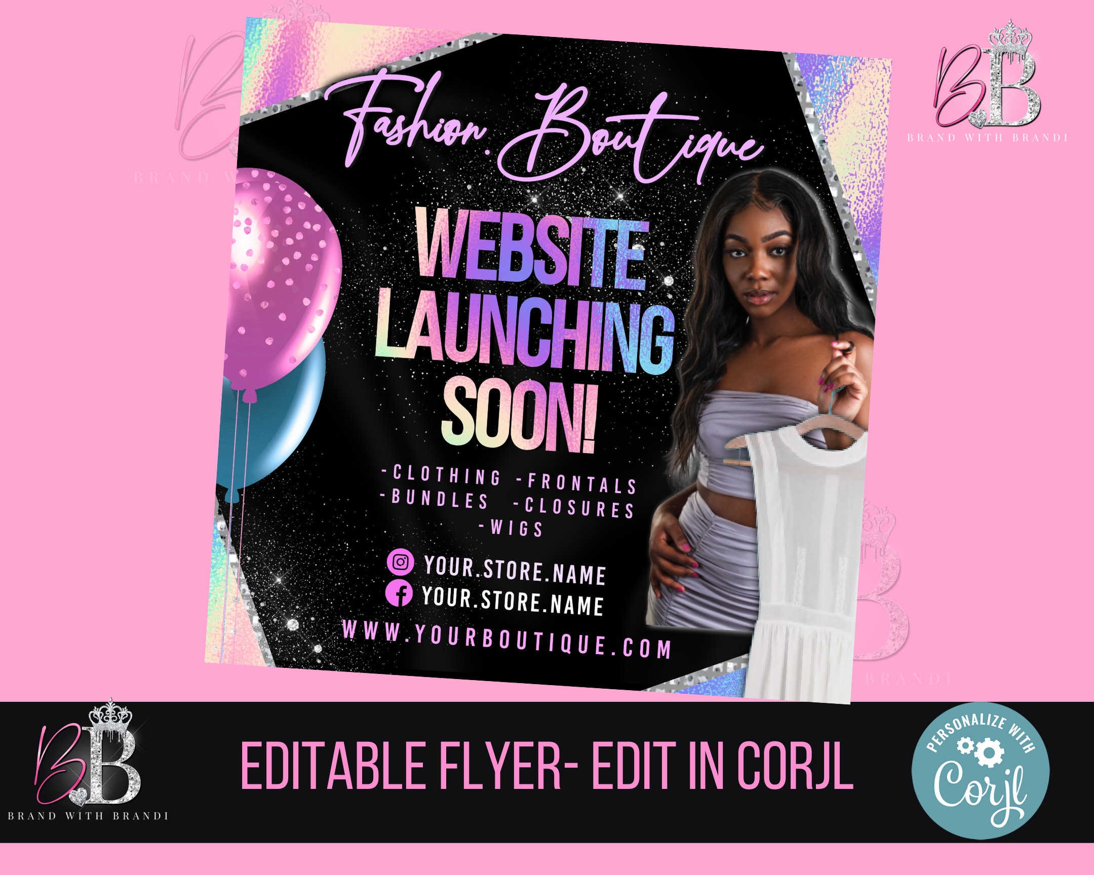 Website Launch Flyer, DIY Website Launch Template, Social Media Flyer ...