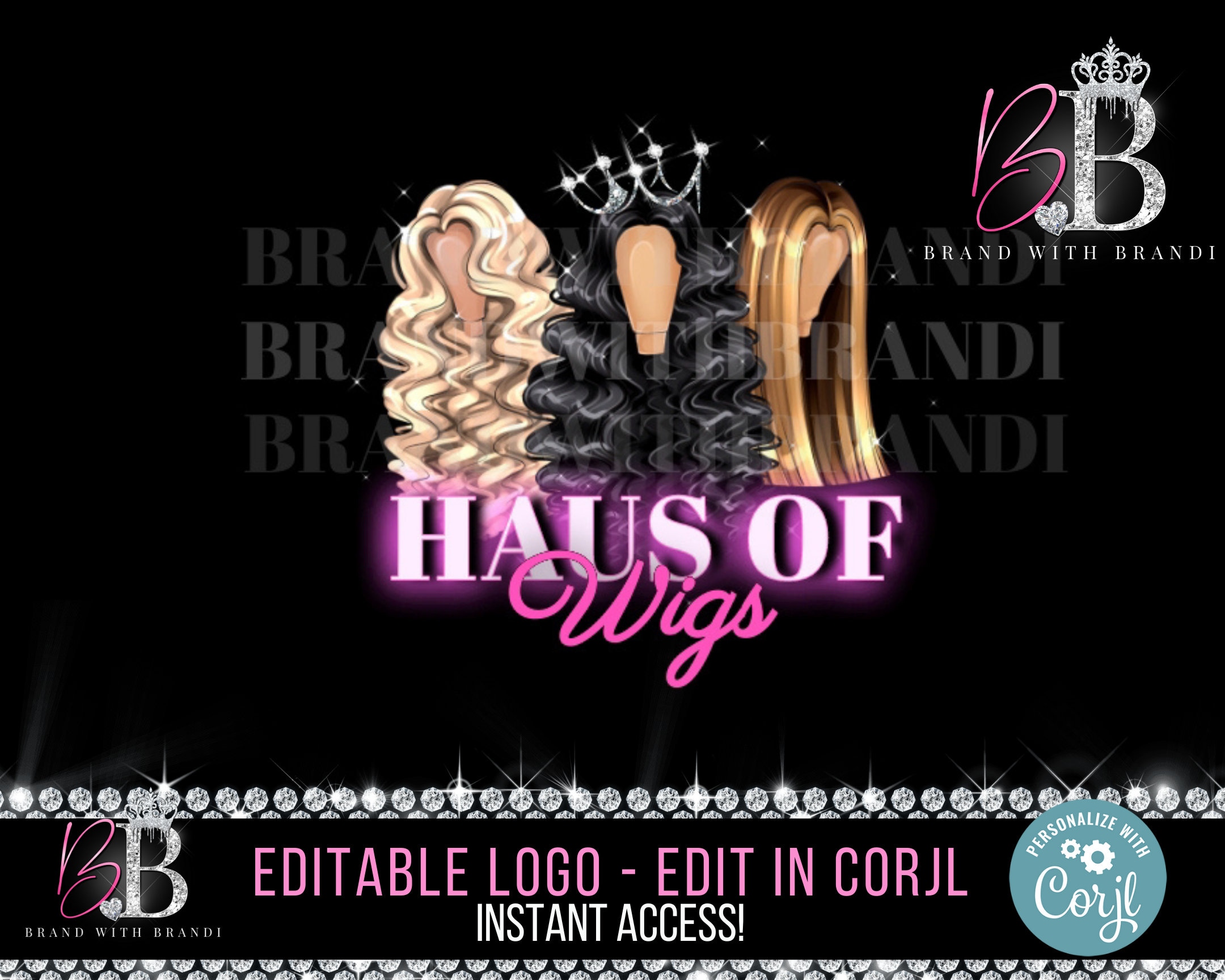 Graphic Design Stationery Wig Maker Logo Nail Tech Logo Feminine Logo graphic-design-stationery-wig-maker-logo-nail-tech-logo-feminine-logo
