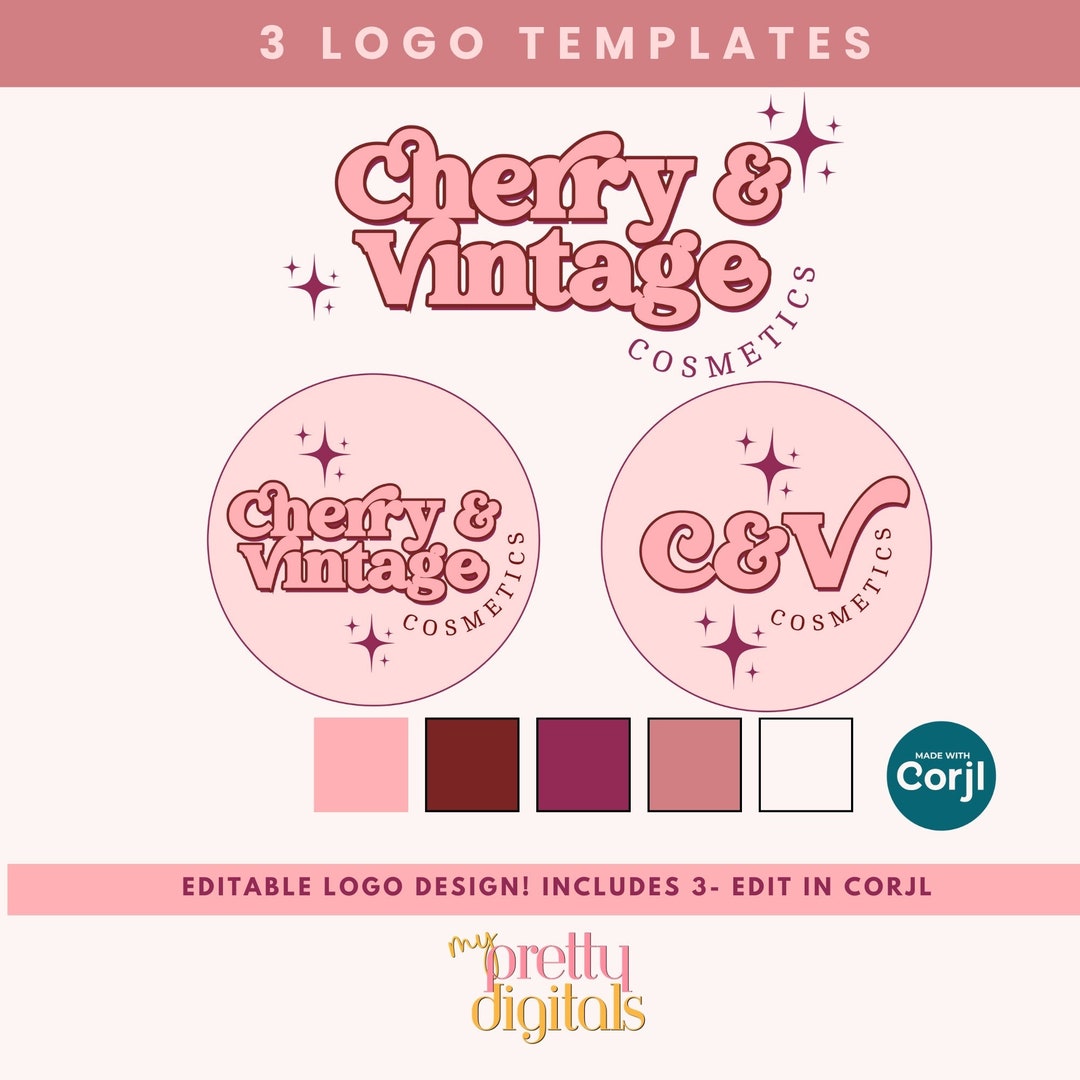 Boho Logo Design, DIY Retro Logo Branding Set, DIY Beauty Logo Bundle ...