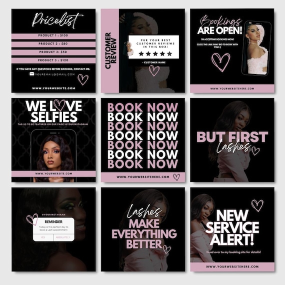 Social Media Post Templates Social Media Canva Templates 10 - Etsy