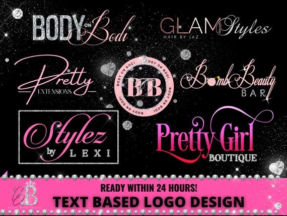Custom Text Based Logo Design Beauty Logo Design Luxury Glam | Etsy