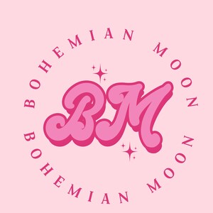 Pink Retro Logo, Funky Logo Branding Set, Beauty Logo Bundle, Boho ...