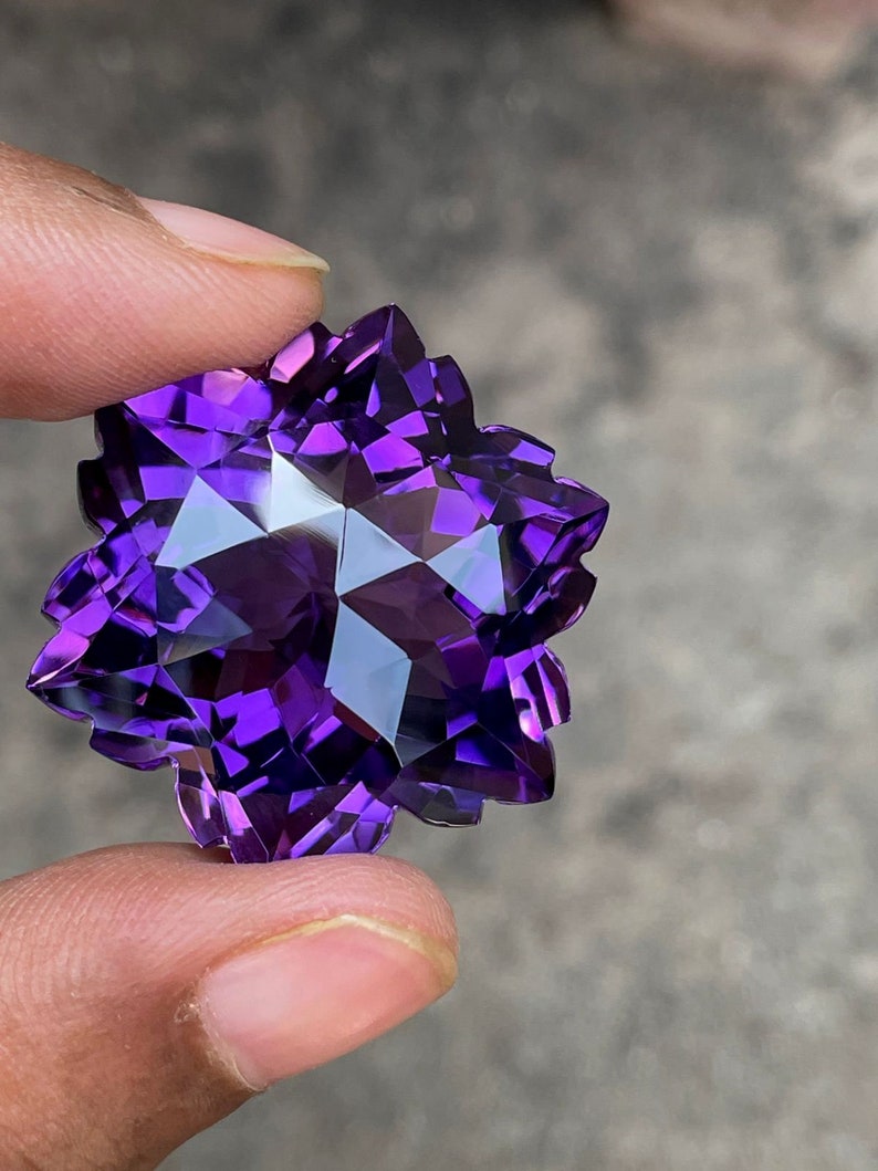 Natural Amethyst Snowflake Cut Top Quality Amethyst Amazing - Etsy