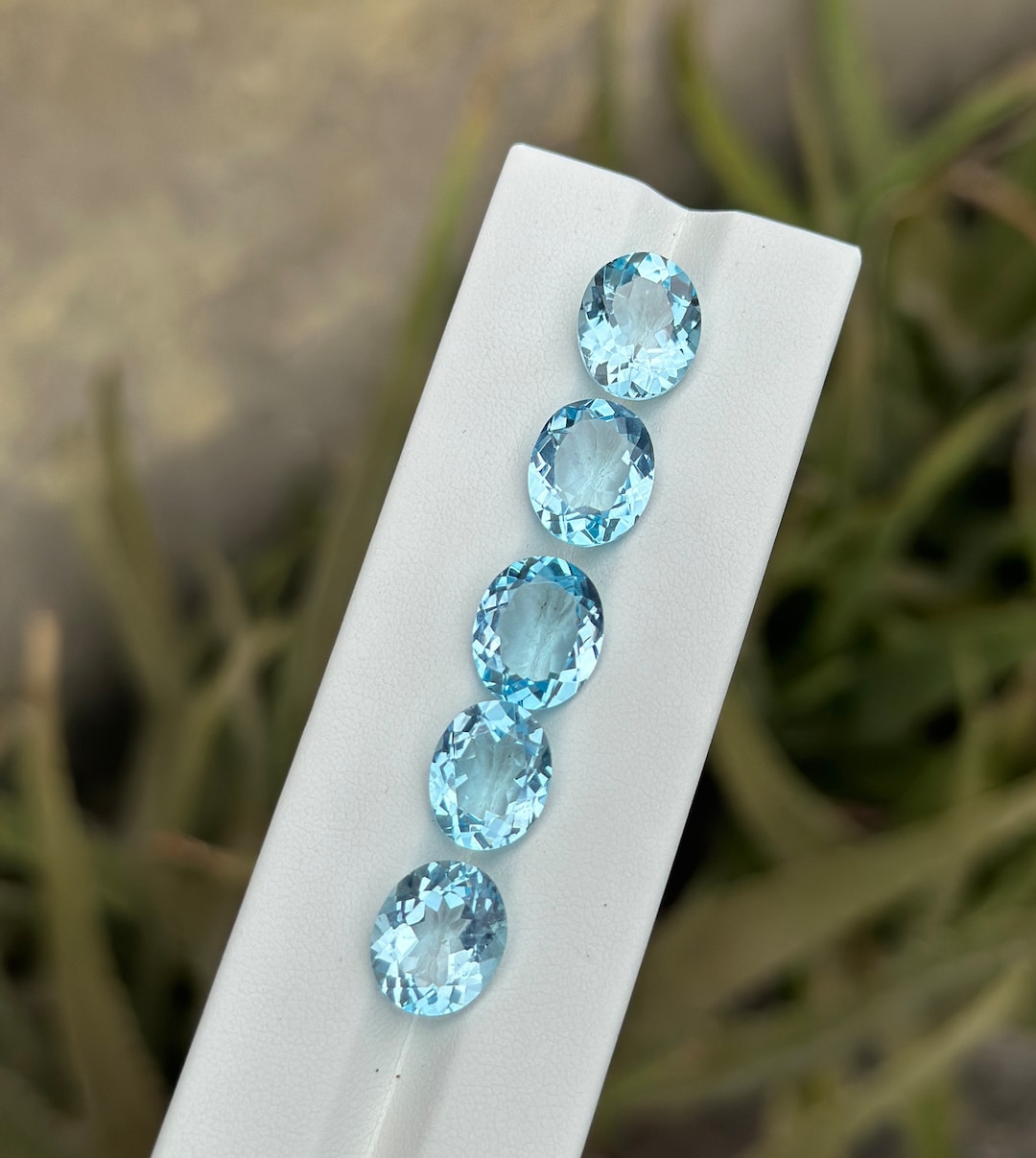 12x10 MM Natural Sky Blue Oval Topaz Loose Stone, Faceted Gemstone ...