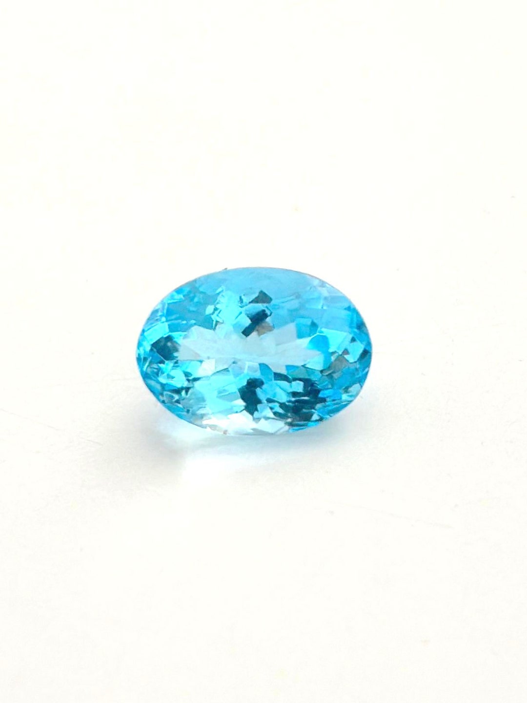 Natural Sky Blue Oval Topaz Loose Stone, Faceted Gemstone Loose, for ...