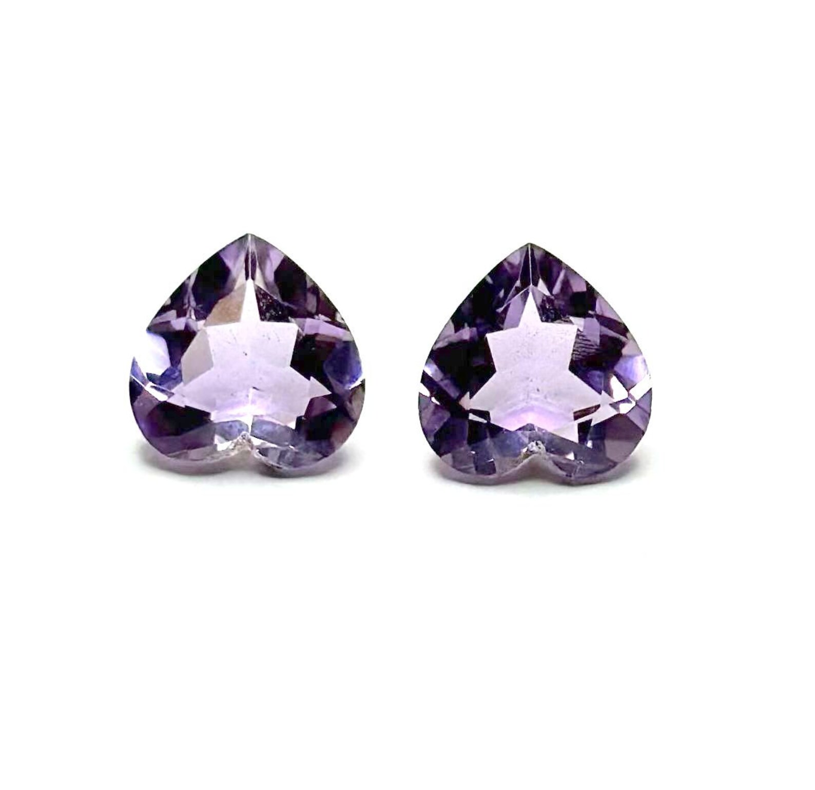 Natural Purple Amethyst Gemstone Heart Shape Faceted Cut 9X9 MM ...