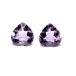 Natural Purple Amethyst Gemstone Heart Shape Faceted Cut 9X9 MM ...