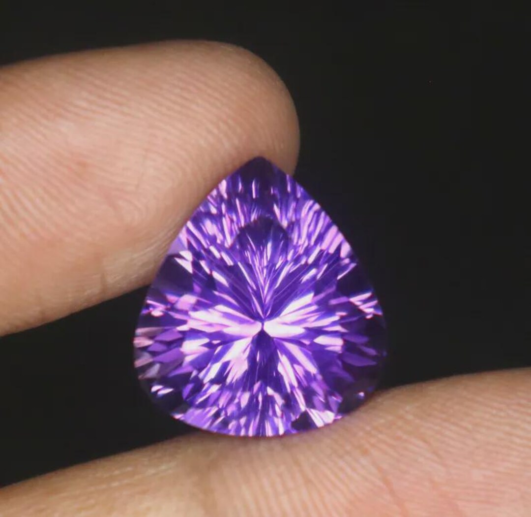 Natural Amethyst Pear Shape Concave Cut – Purple Gemstone – Raw ...