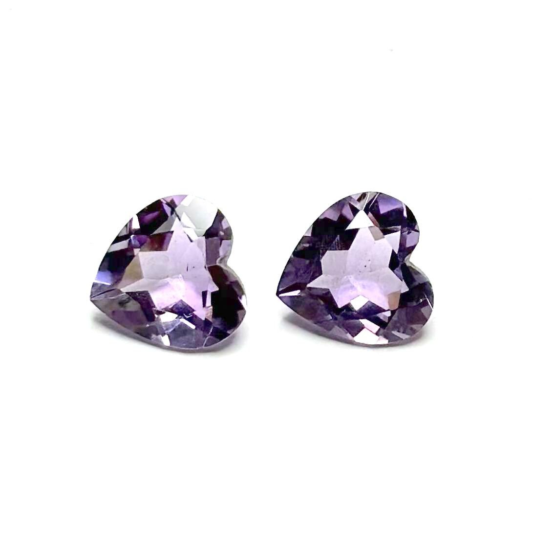 Natural Purple Amethyst Gemstone Heart Shape Faceted Cut 9X9 MM ...