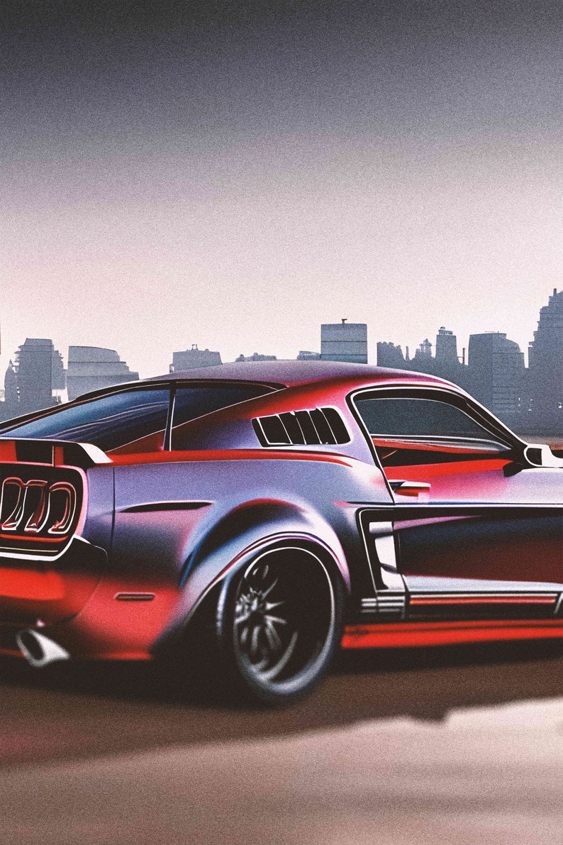 60's Inspired Retro Mustang Poster/wall Art Digital Print File Download ...