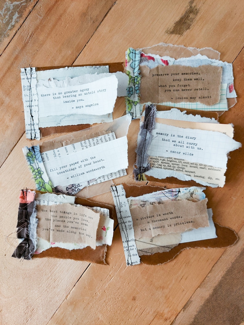 Scrap Cluster Memory Quotes - Set of 6 Memory Quotes for Junk ...