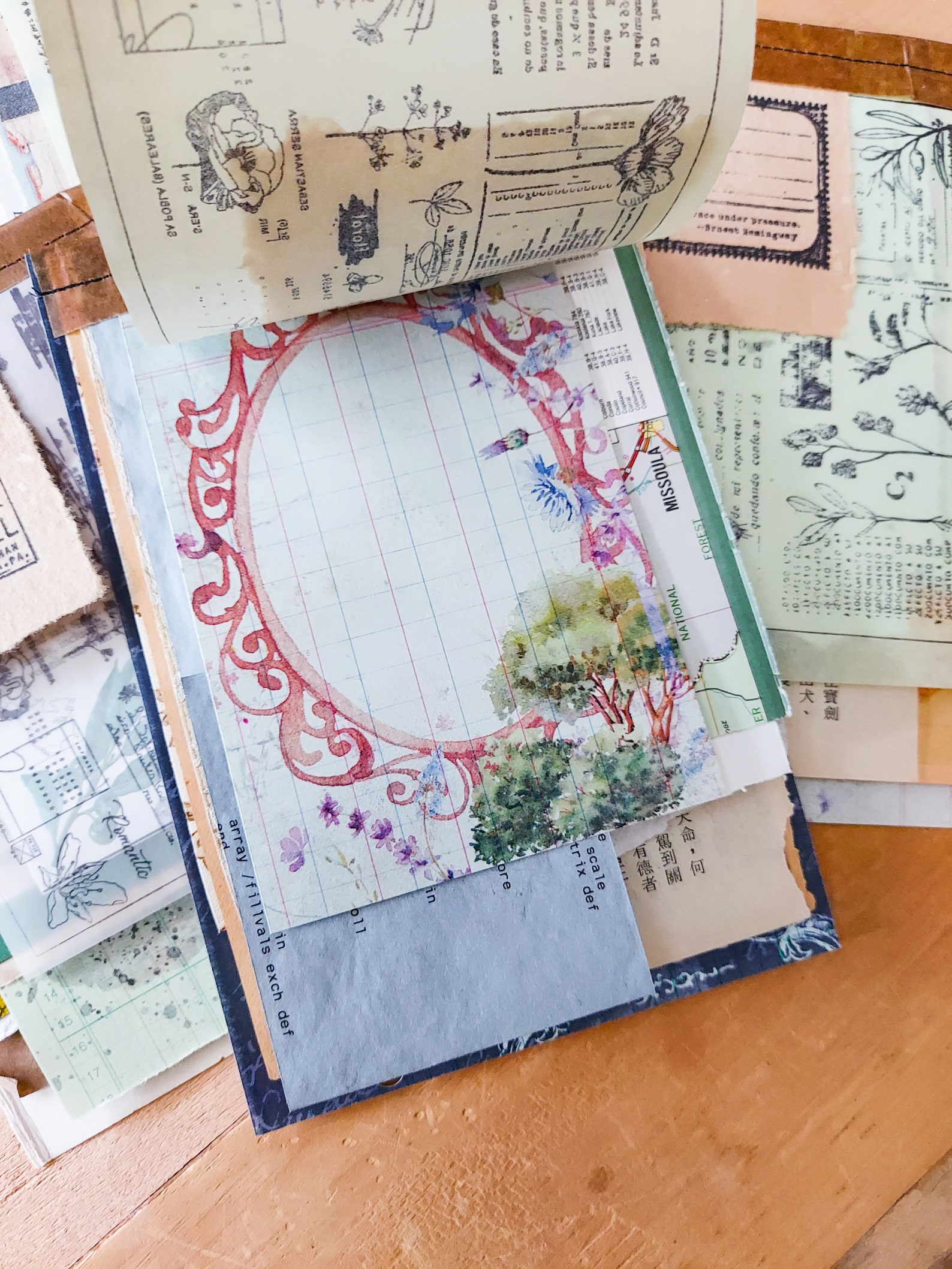 5x7 Sampler Scrap Pad - Mixed Ephemera Papers for Collaging, Junk ...