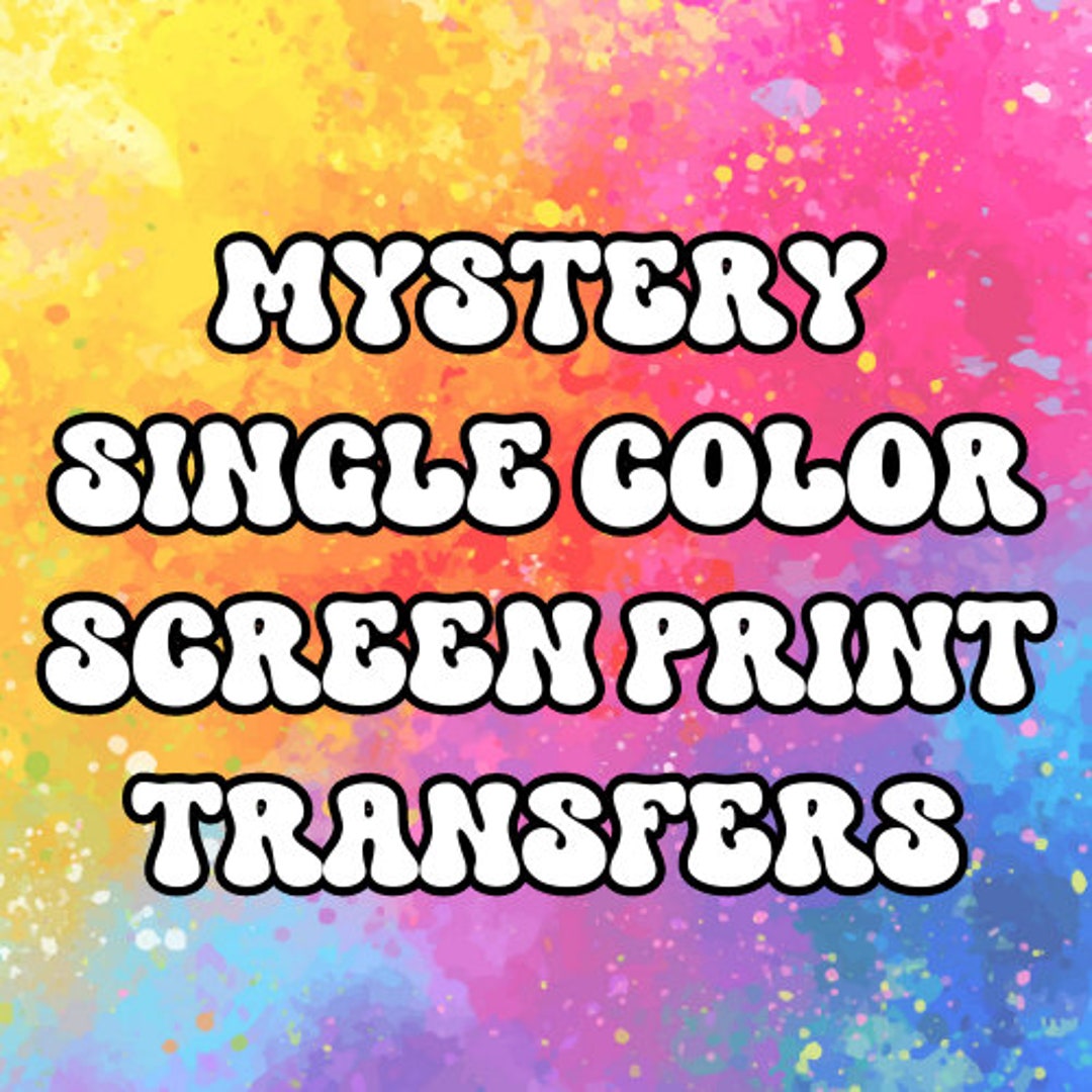 Mystery Single Color Screen Print Transfers Bundle 20 Pack of Single ...