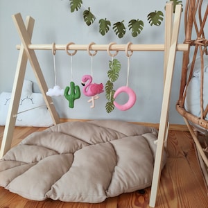 Baby Play Gym Toys Pink Flamingo Hanging Toys Activity Gym Toys ...