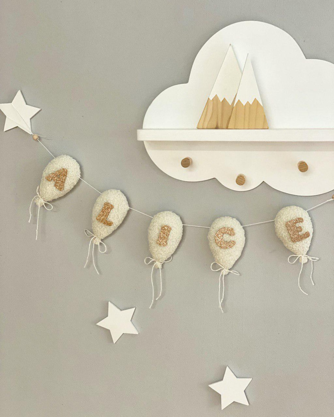 Hot Air Balloon Garland, Personalized Hanging Garland, Name Banner ...