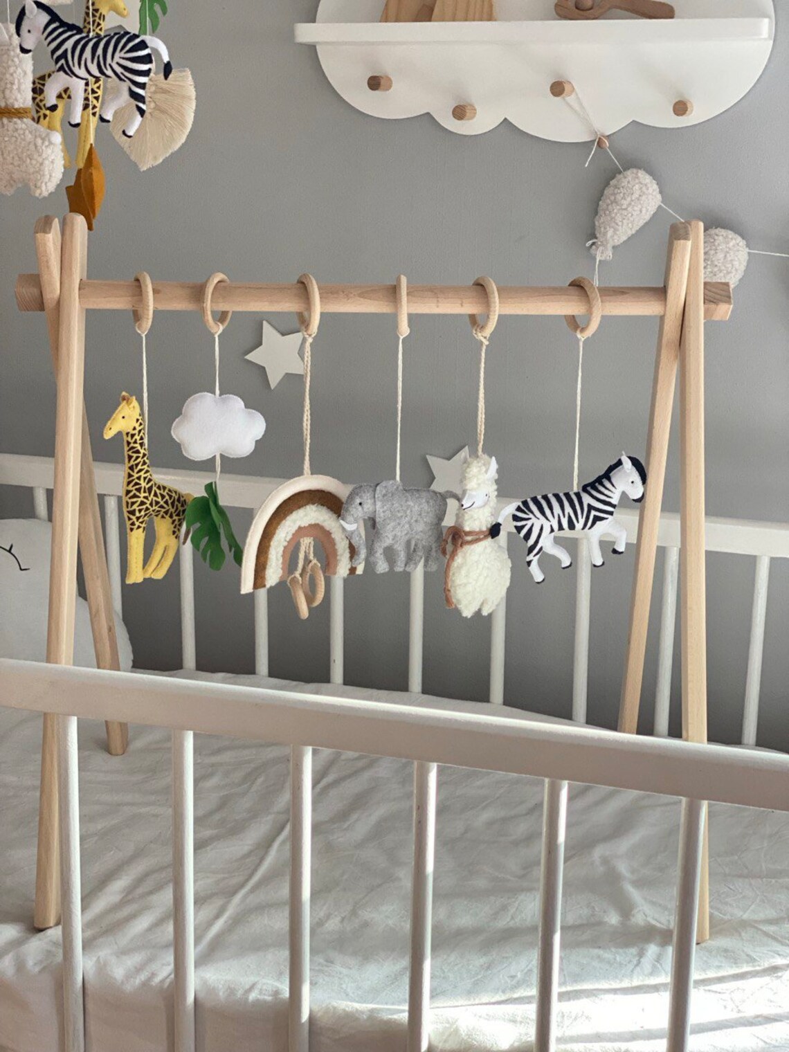 Baby Gym, Wooden Baby Play Gym, Toddler Activity Center, Foldable Frame ...