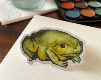Frog Laptop Sticker, Antique Toad Vinyl Vintage Stickers, Fun Outdoor ...