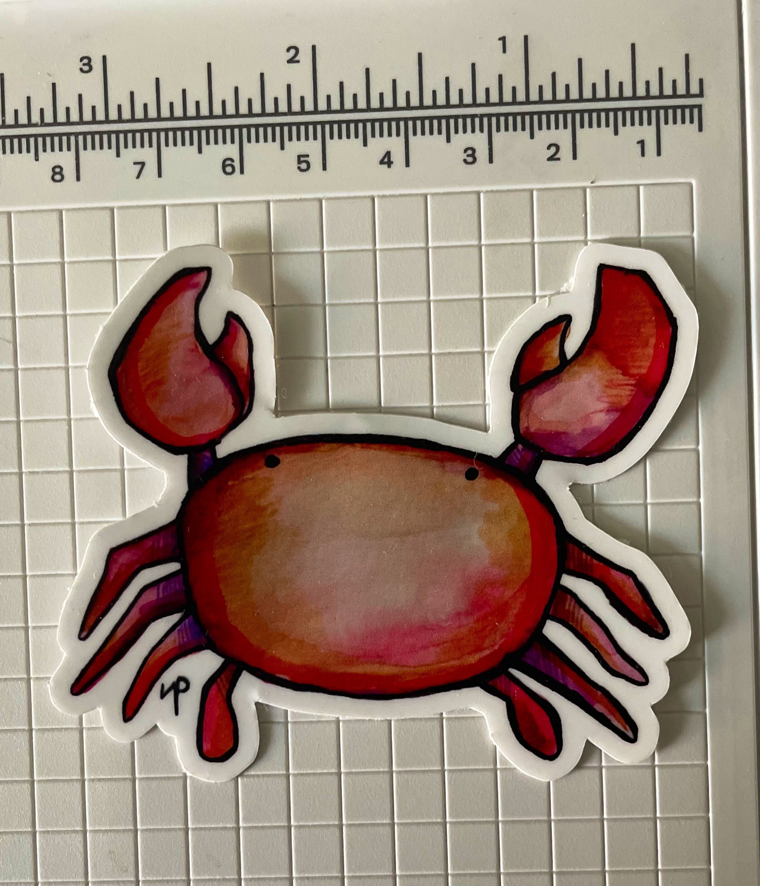 Colorful Crab Vinyl Waterproof Sticker Art Crabby Decal - Etsy