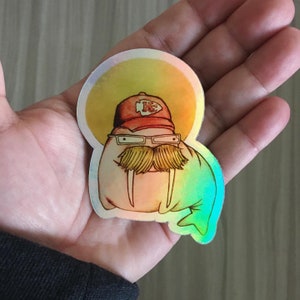 Andy Reid Walrus Holographic Vinyl Stickers Gifts for Kansas City ...