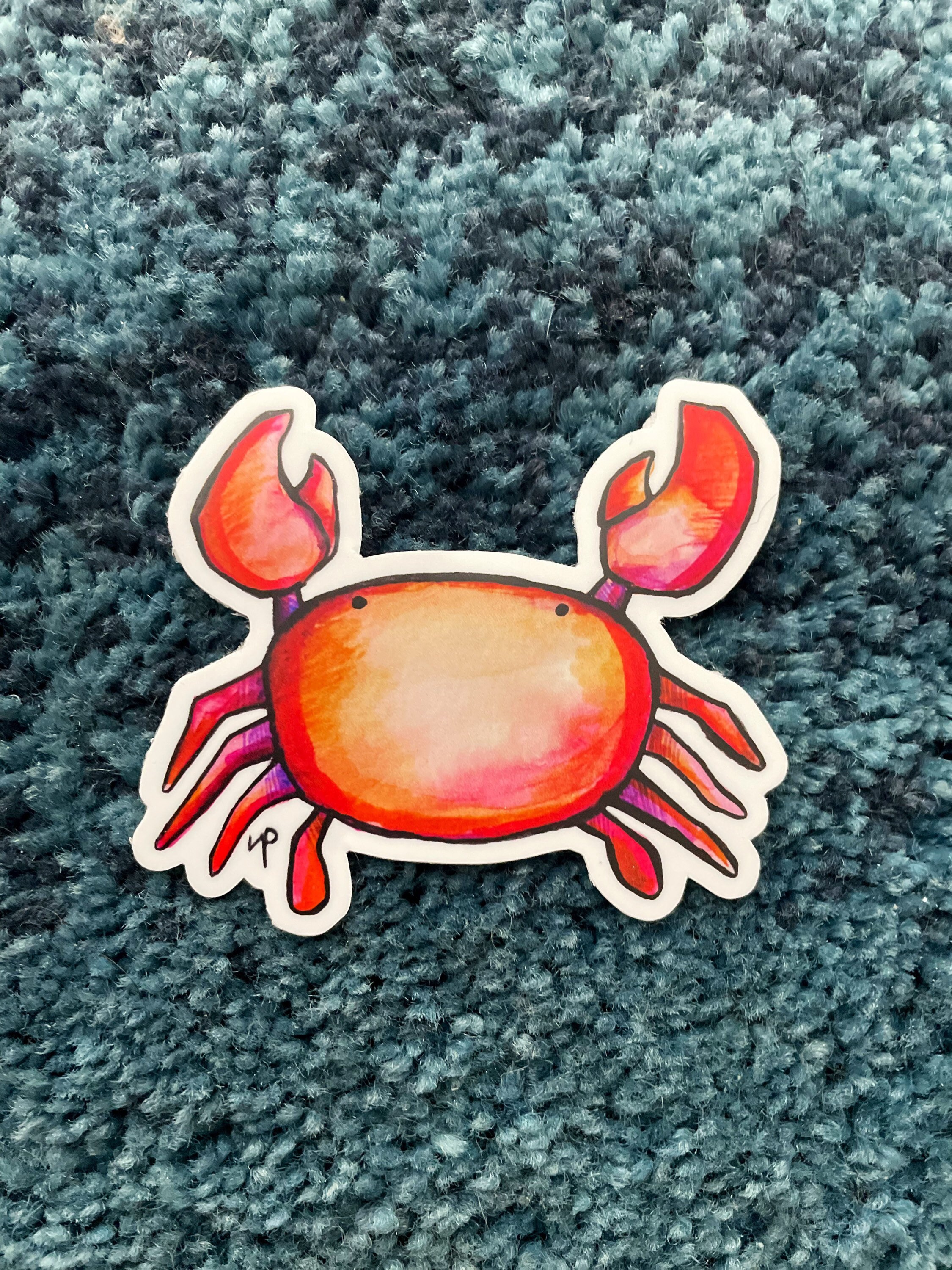 Colorful Crab Vinyl Waterproof Sticker Art Crabby Decal | Etsy