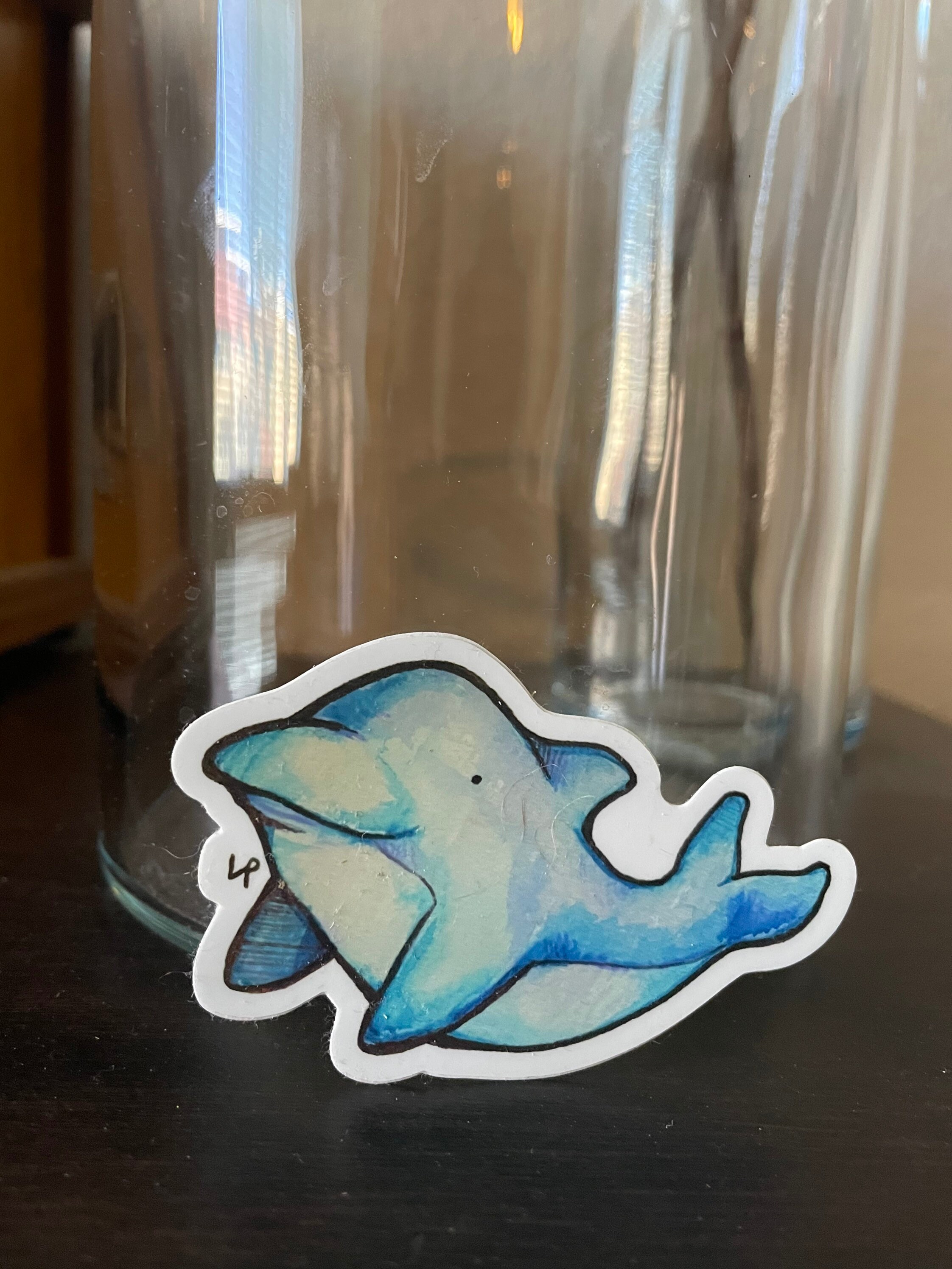 Chunky Blue Dolphin Vinyl Sticker Art Decals of Dolphins | Etsy