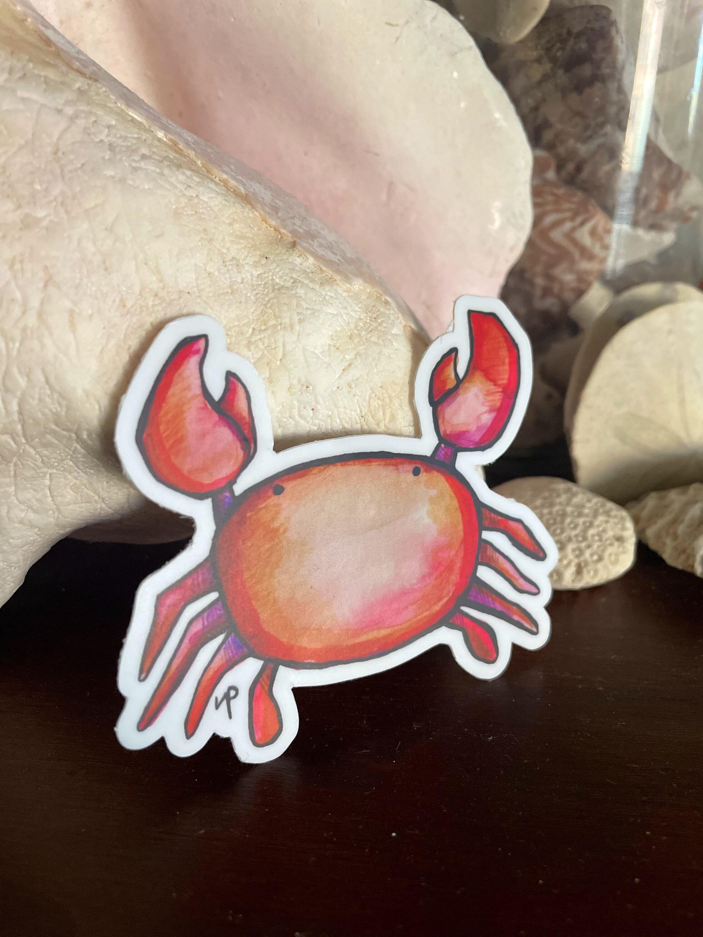 Colorful Crab Vinyl Waterproof Sticker Art | Crabby Decal Stickers ...