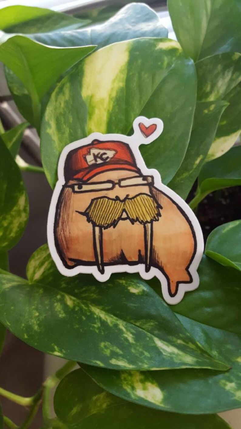 Andy Reid Walrus vinyl sticker new and improved Kansas - Etsy.de