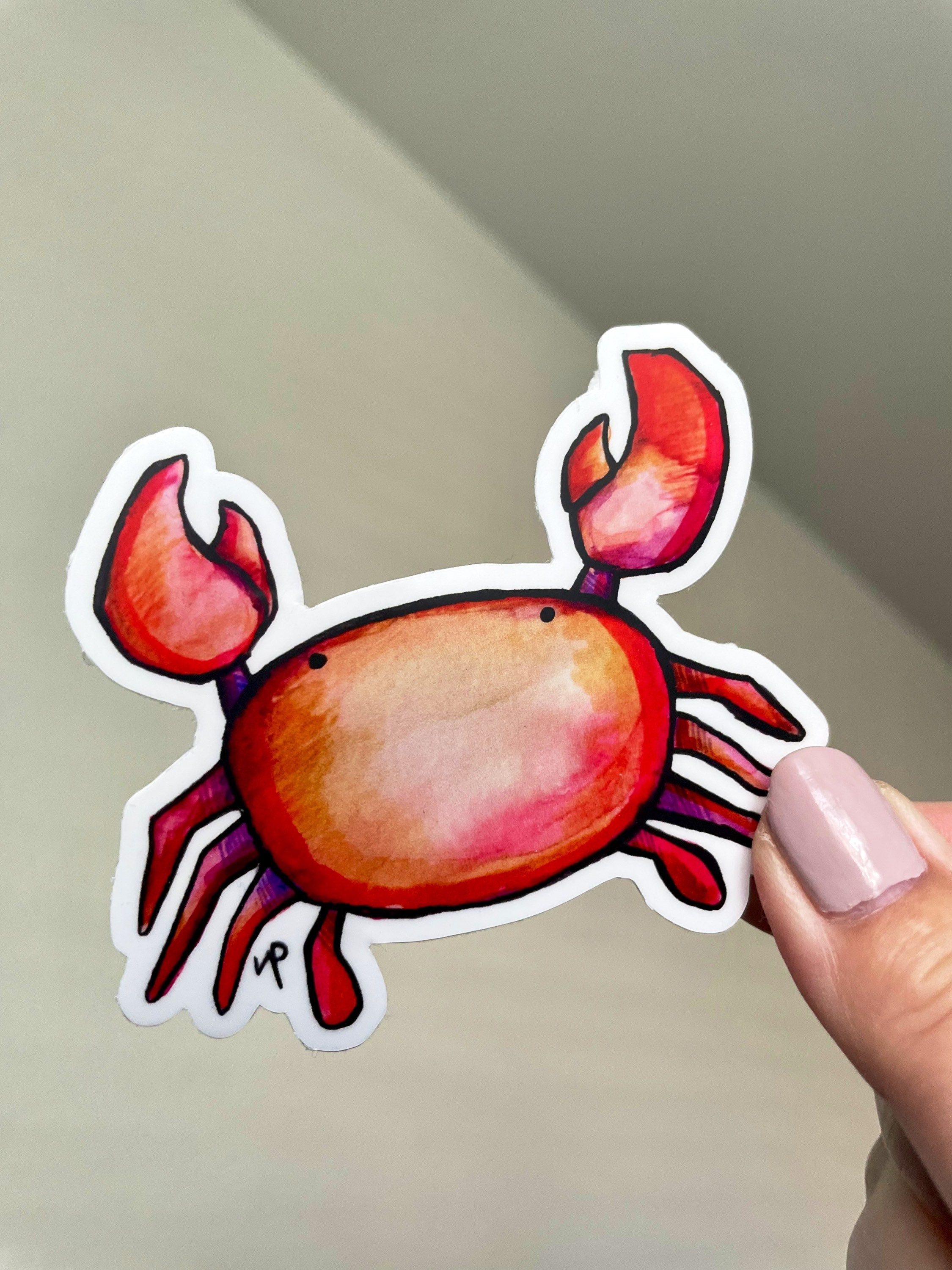 Colorful Crab Vinyl Waterproof Sticker Art Crabby Decal - Etsy