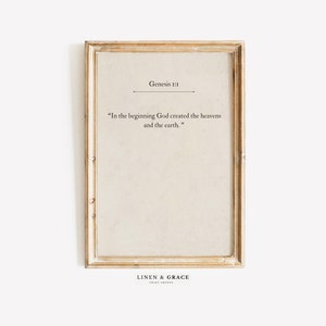 Christian Gallery Set of Three / Genesis 1:1 Bible Scripture/ Christian ...