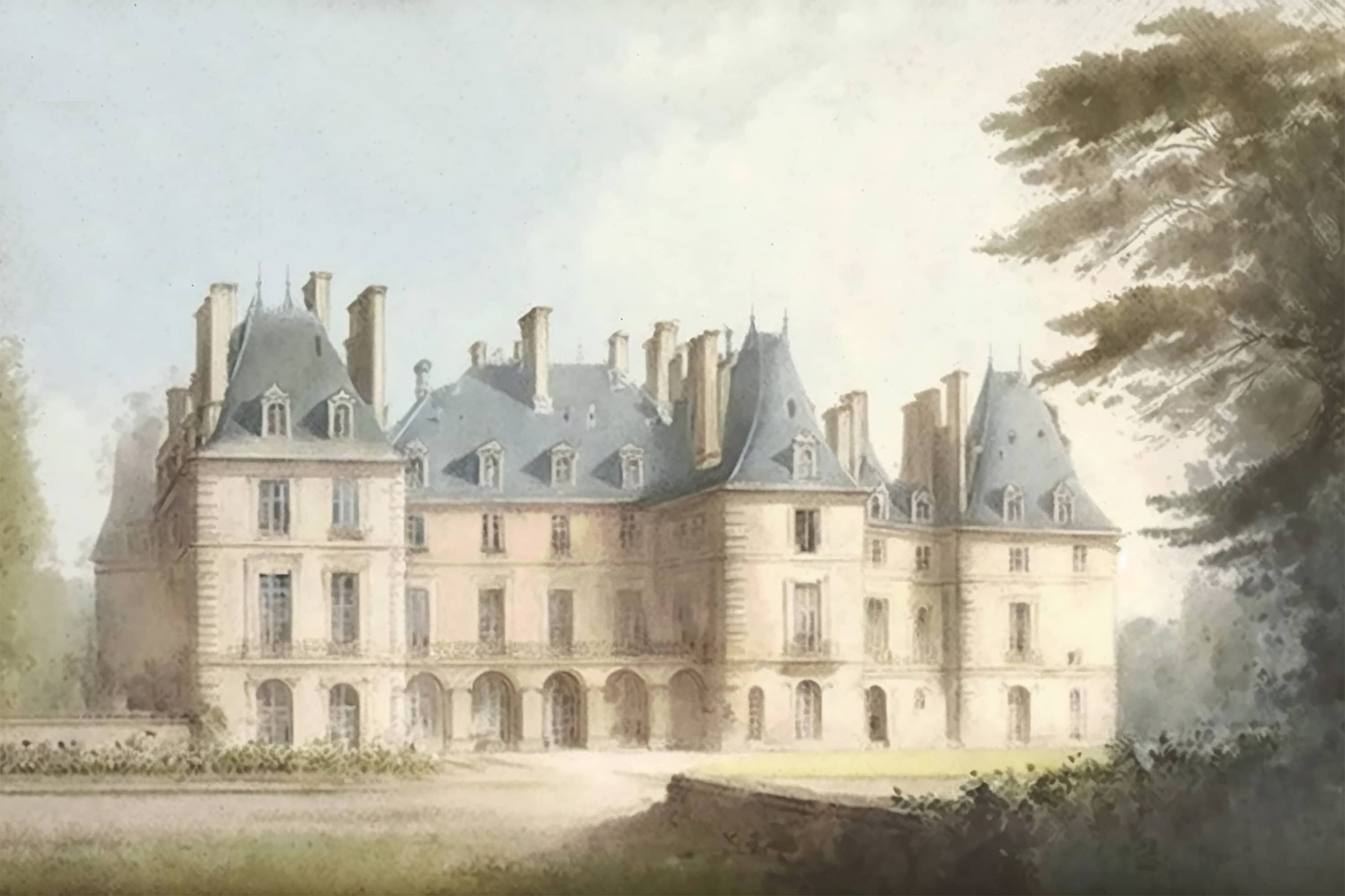 French Chateau Oil Painting / INSTANT DOWNLOAD / Living Room - Etsy
