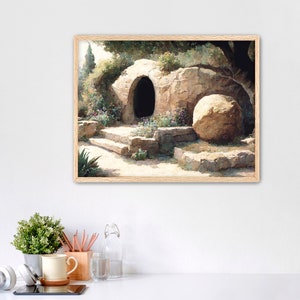 The Tomb is Empty FRAMED Fine Art Print / He is Risen / Christian Bible ...
