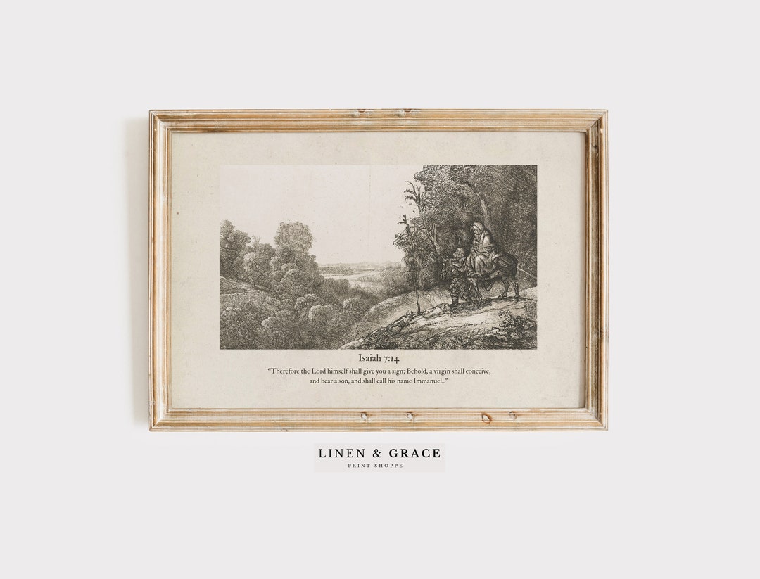 Isaiah 7:14 Christmas Bible Verse / Nativity Christmas Scene / Mary ...