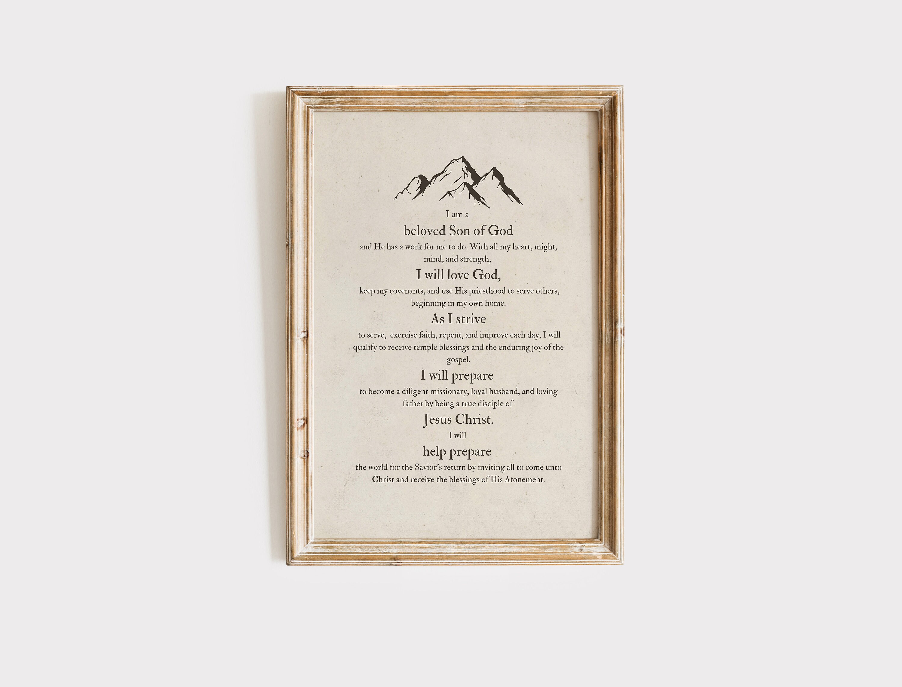 Young Men's Theme / PRINTABLE DOWNLOAD / LDS Wall Art / New Young Men's ...