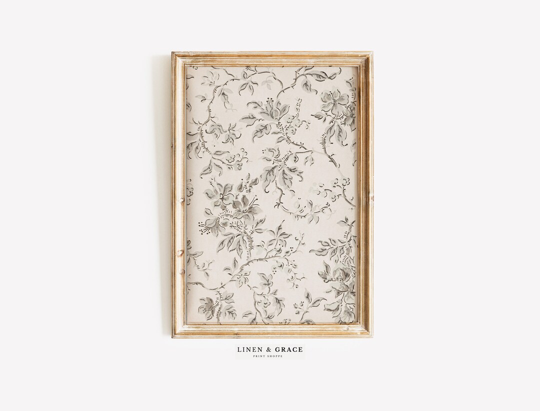 Vintage Floral Branch Print / Vintage Oil Painting / Living Room Art ...