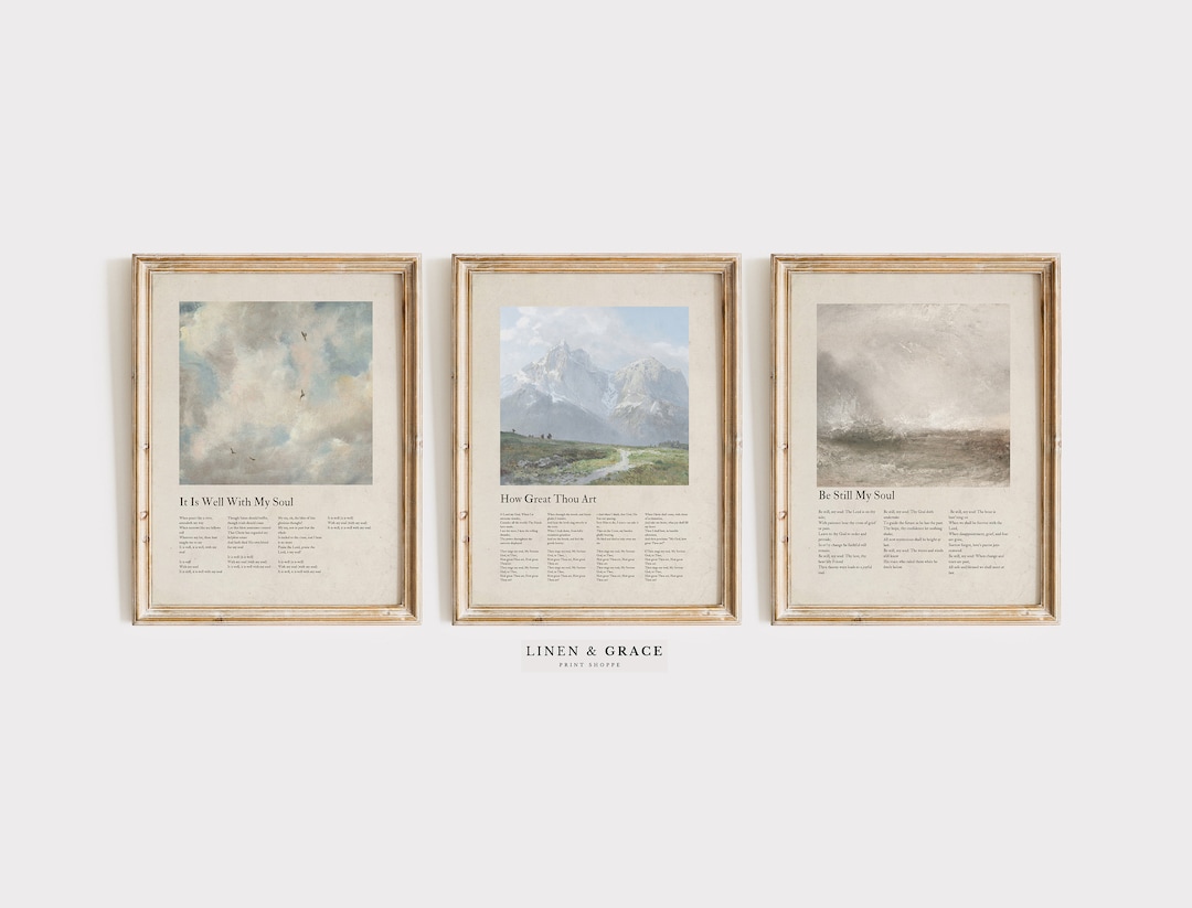 Christian Hymns Pack of 3/ Christian Art / PRINTABLE / Be Still My Soul ...
