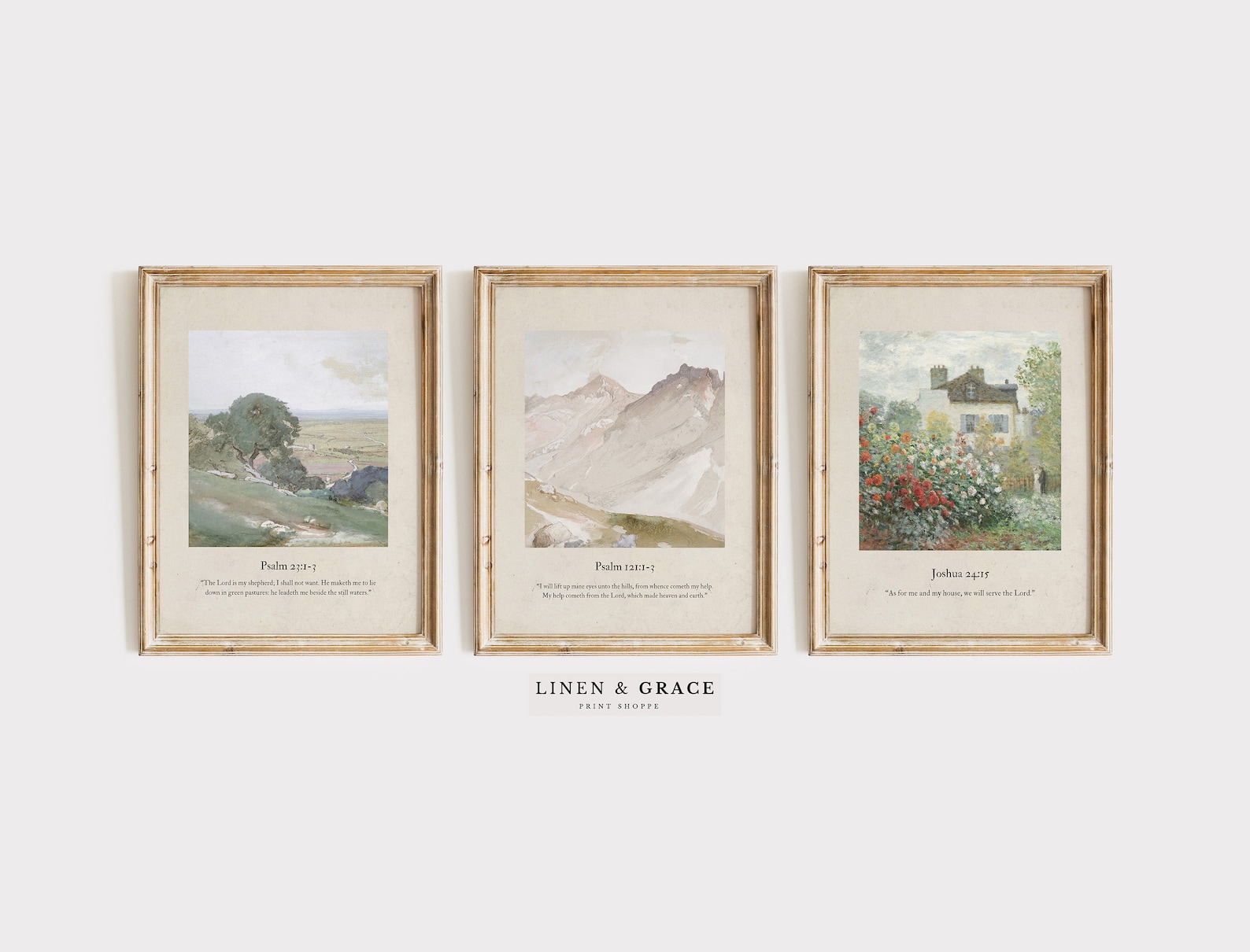 Christian Gallery / Set of 6 / Psalms 23 Scripture / Bible Verse Wall ...