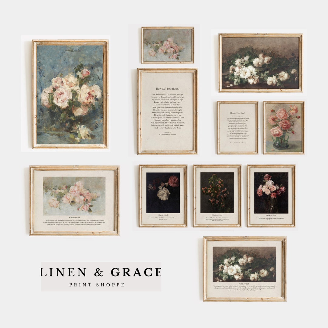 Romance Collection Value Pack / Valentines Art Gift/ Vintage Flowers ...