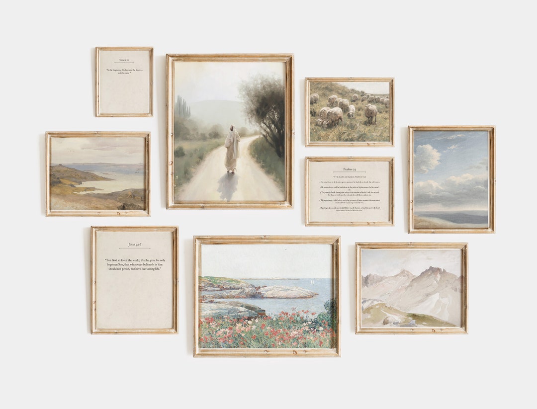 Christian Gallery Set of Nine / DIGITAL DOWNLOAD / Psalms 23 Scripture ...