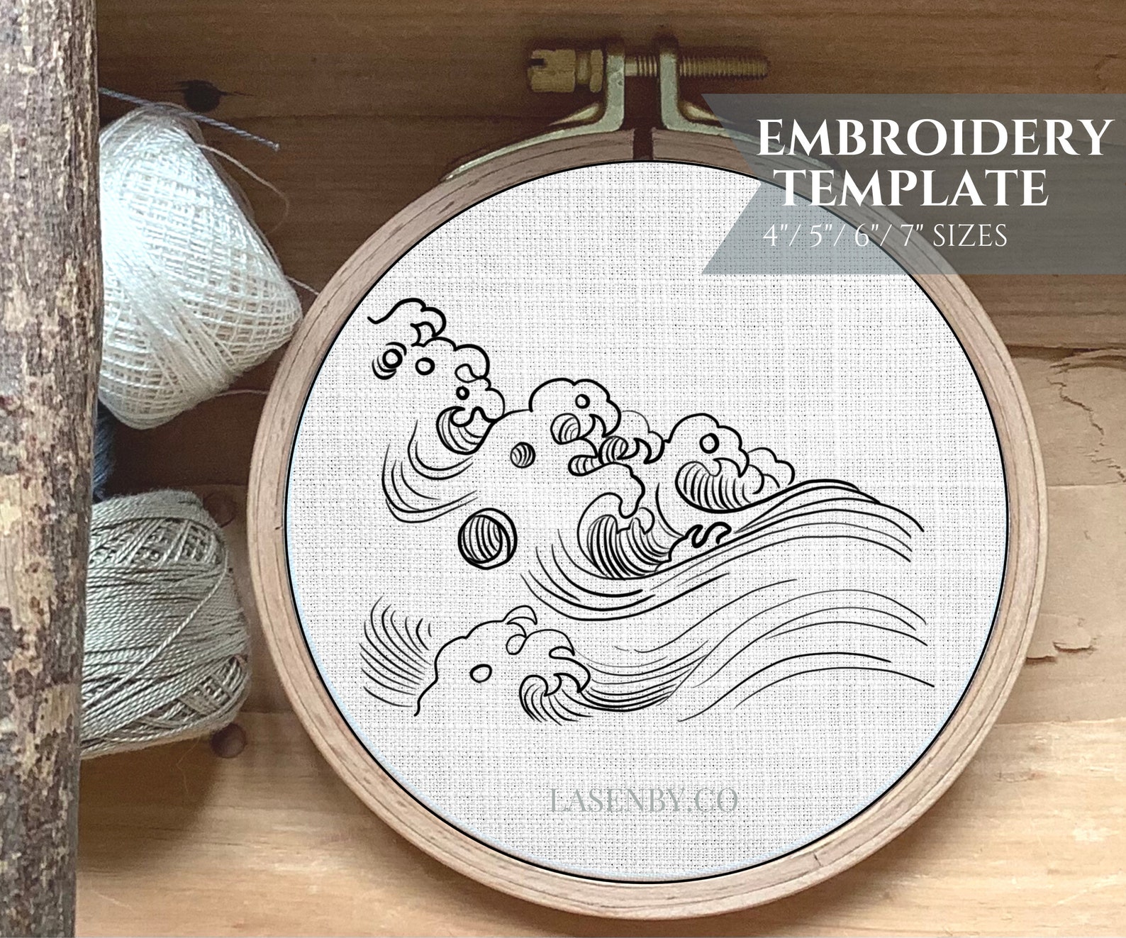 Ocean Wave Sashiko Pattern: Japanese Embroidery Template (PDF Download ...
