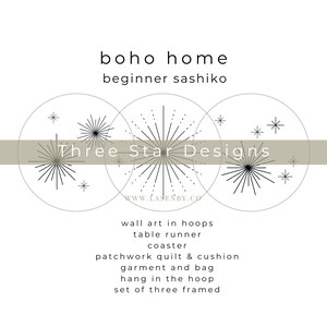 Sashiko Boho Embroidery Star Design Template - 3 Stars - FREE ...
