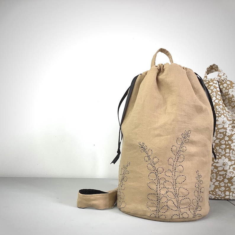 Honeycomb Crossbody Duffle Backpack Sewing Pattern: Sashiko Fern ...