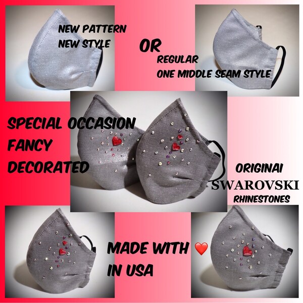 Decorated Face Mask - Etsy