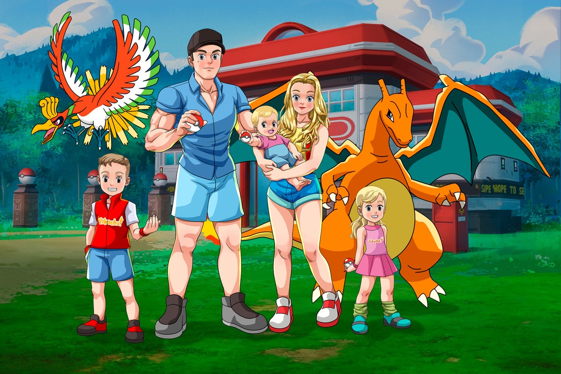 Custom POKEMON Character Portrait From Photo ,pokemon Portrait, Pokemon ...