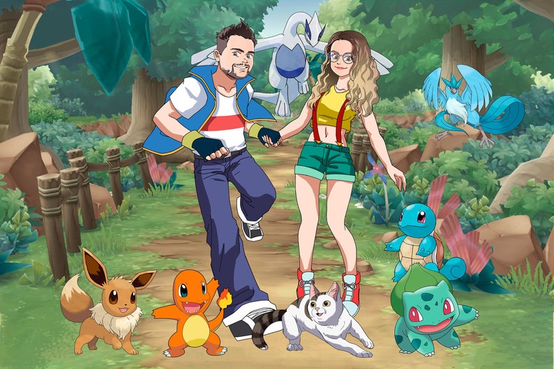 Custom POKEMON Character Portrait From Photo ,pokemon Portrait, Pokemon ...